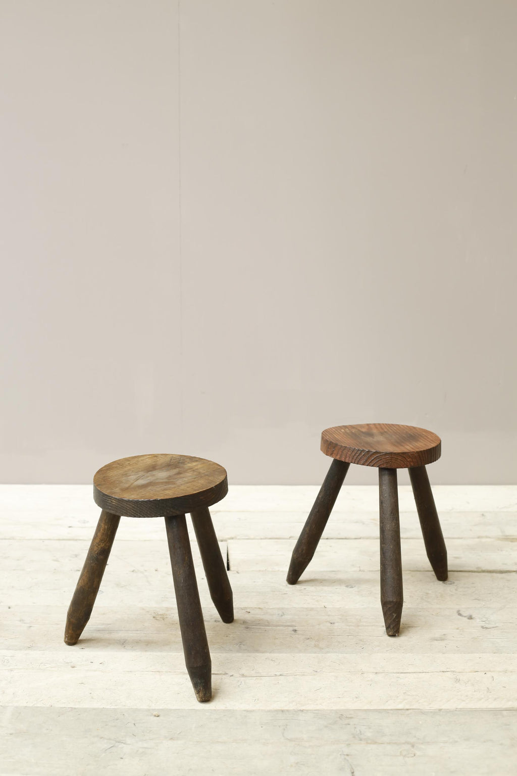 Pair of 20th century rustic stools – TallBoy Interiors