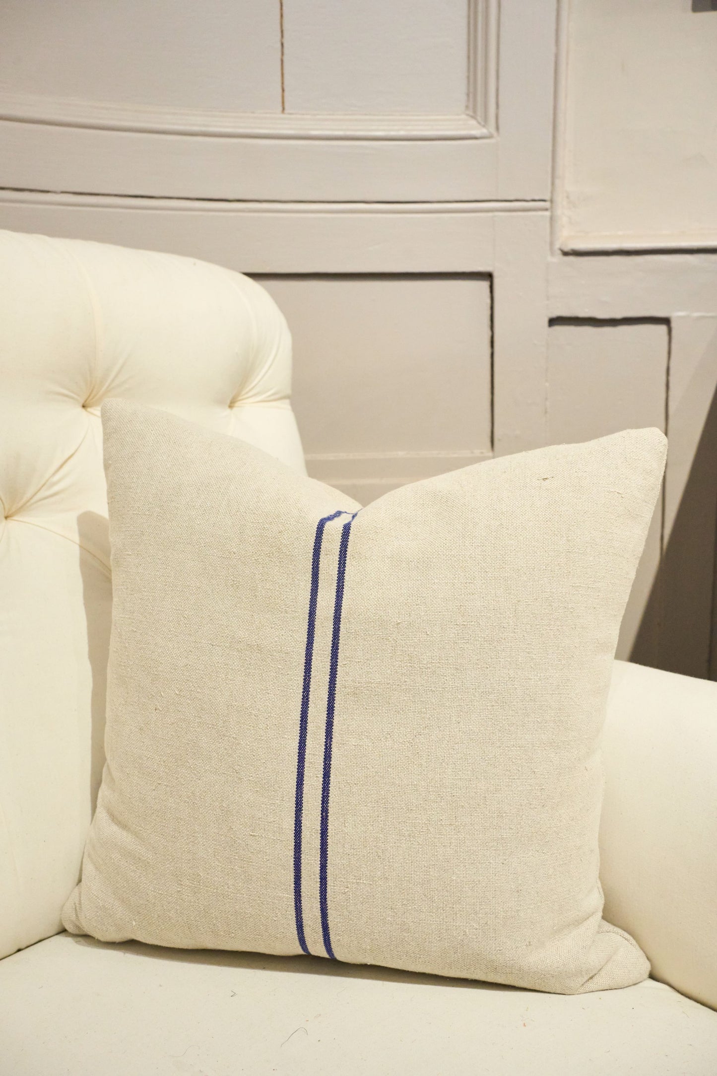 Italian linen scatter cushions - Thin blue stripe – TallBoy Interiors