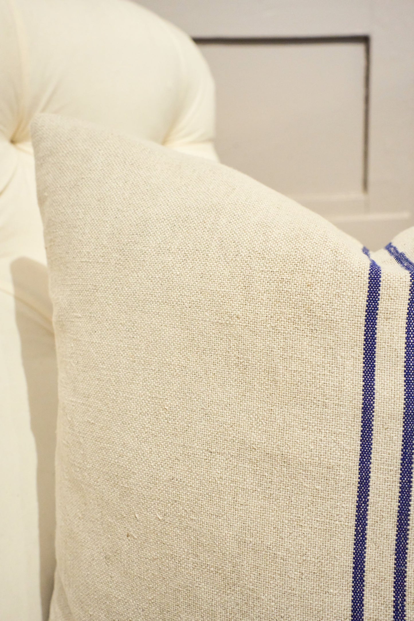 Italian linen scatter cushions - Thin blue stripe – TallBoy Interiors